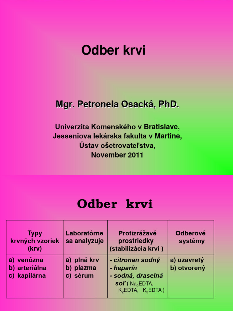 Odber Krvi | PDF