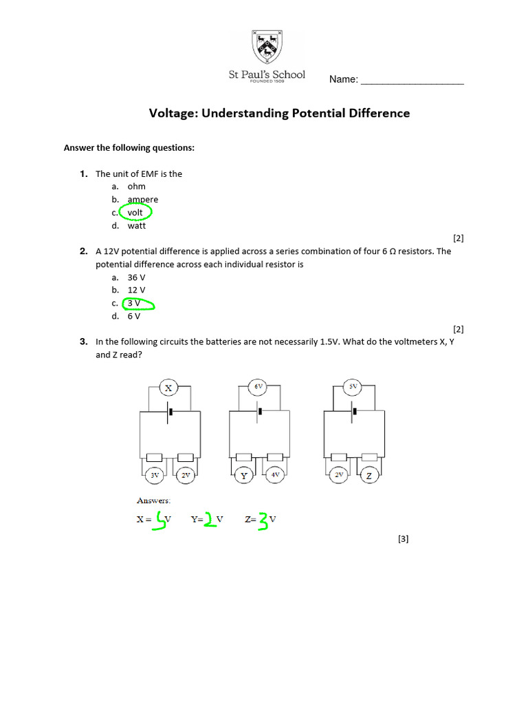Voltage and Power - Understanding Potential Difference | PDF | Voltage | Resistor
