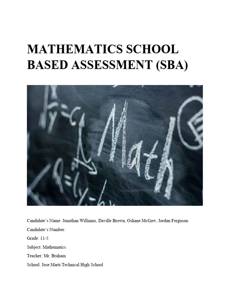 Mathematics School Based Assessment3 | PDF | Toyota | Car