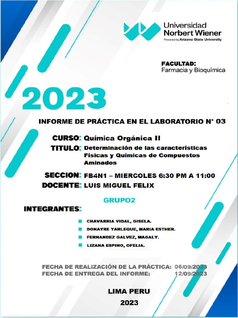 Informe 03 Determinacion de Aminados | PDF | Amina | Compuestos químicos