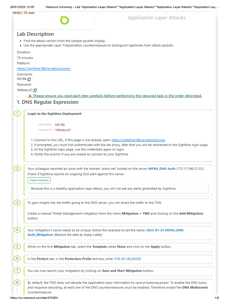 Netscout University - Lab - Payload Regular Expression - DNS | Download Free PDF | Domain Name ...