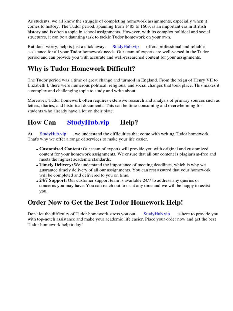 Homework Tudors | PDF | House Of Tudor | Tudor England