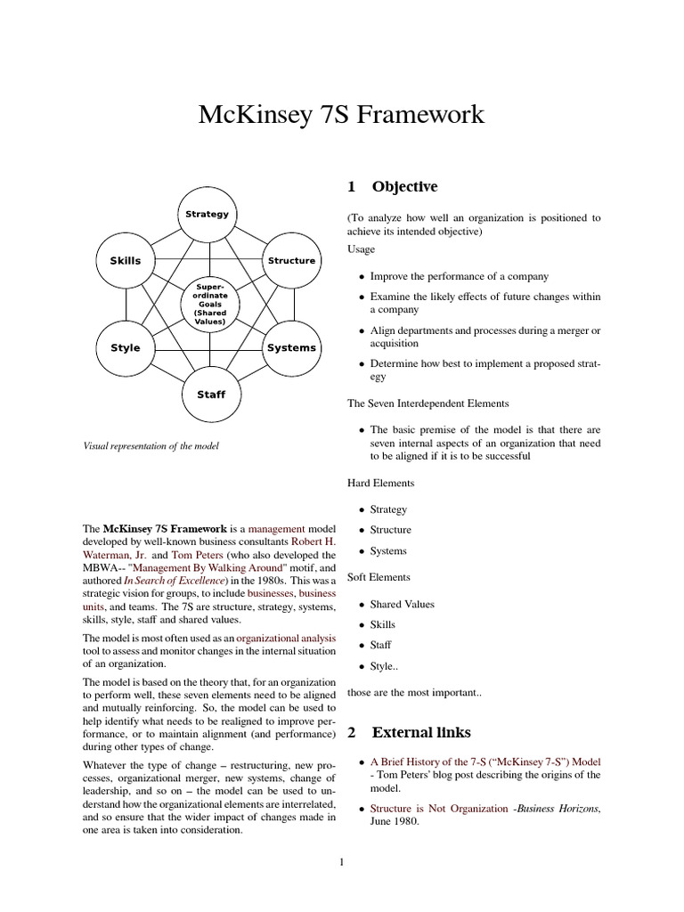 McKinsey 7S Framework - Wikipedia | PDF | Business Intelligence ...