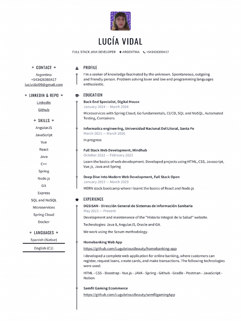 Lucia Vidal English CV PDF | PDF