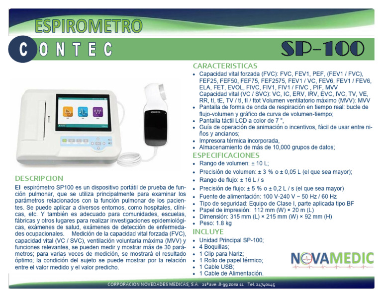 Espirometro Contec SP-100 | PDF