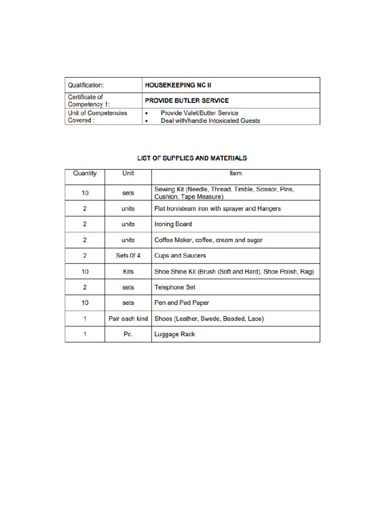 Housekeeping NC II | PDF