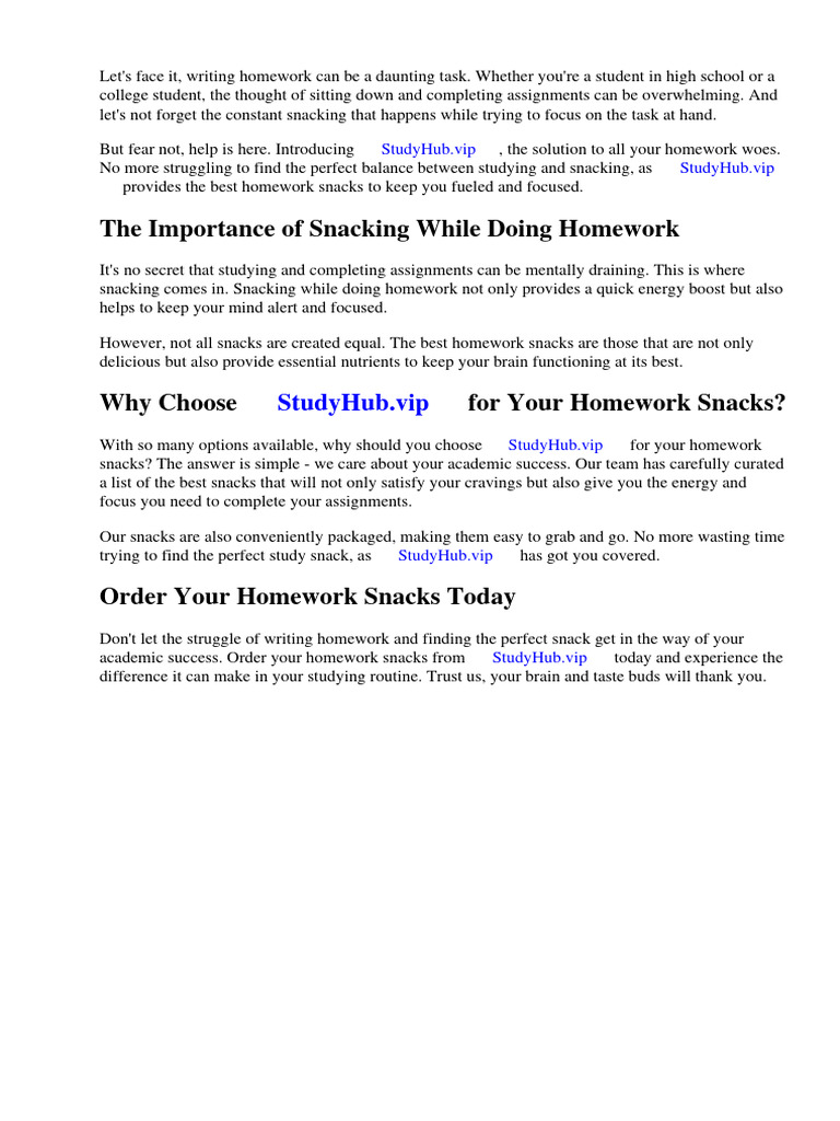Best Homework Snacks | PDF | Candy | Chocolate