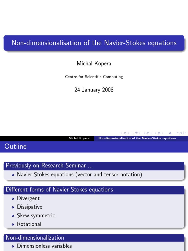Non Dimensionalization | PDF | Navier–Stokes Equations | Theoretical Physics