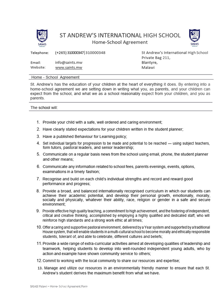 Home School Form 2019 20 - Final Edited - Ver1 | PDF | Schools ...