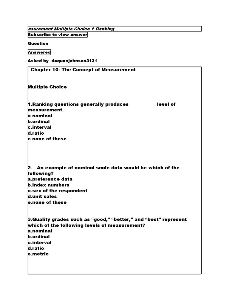 Nominal | PDF | Level Of Measurement | Validity (Statistics)