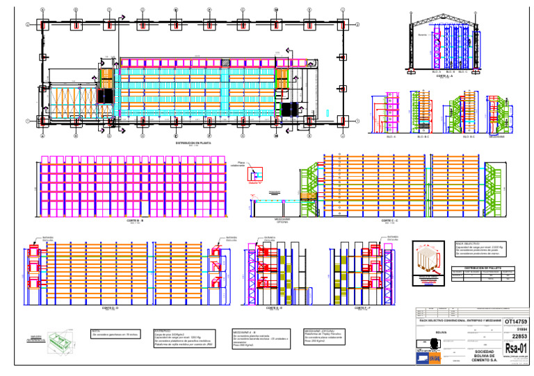 Planos Montaje - Distribucion de Mezanine, Rack y Entrepiso | PDF