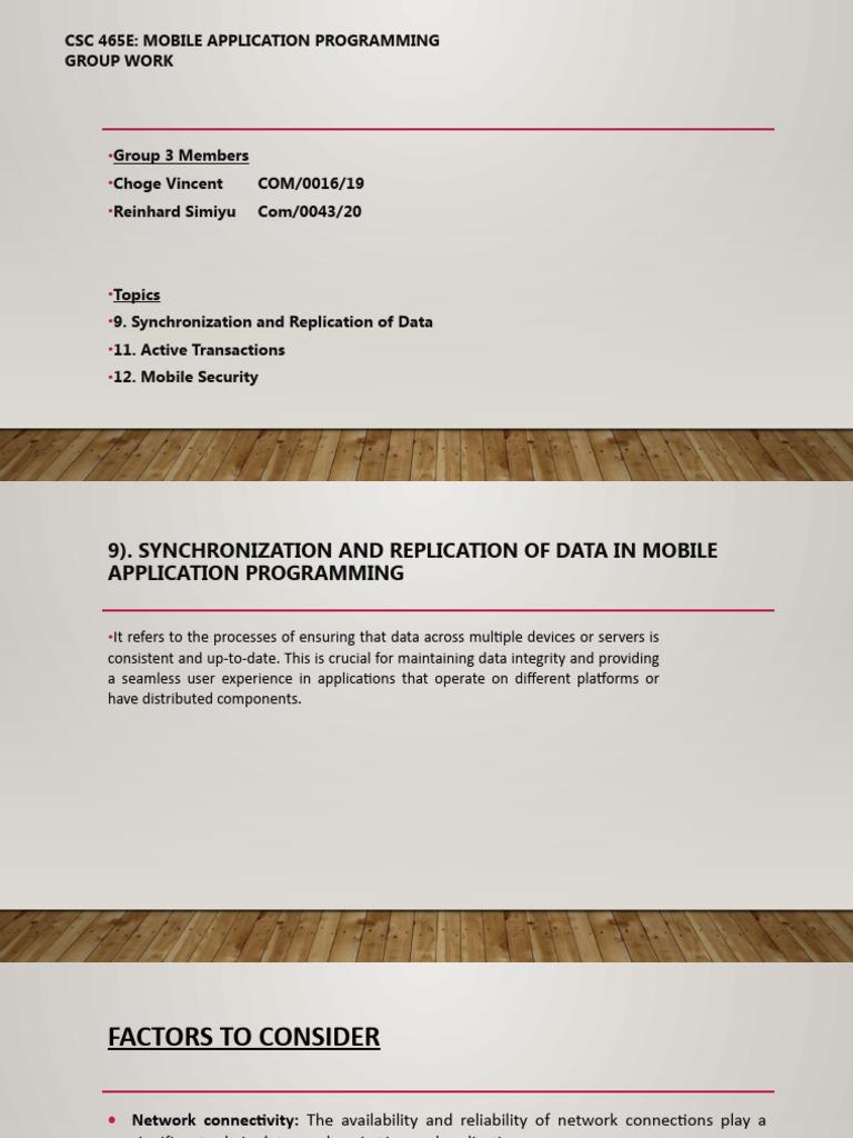 CSC 465E Mobile Application in Programming Presentation | PDF | Information Security | Security