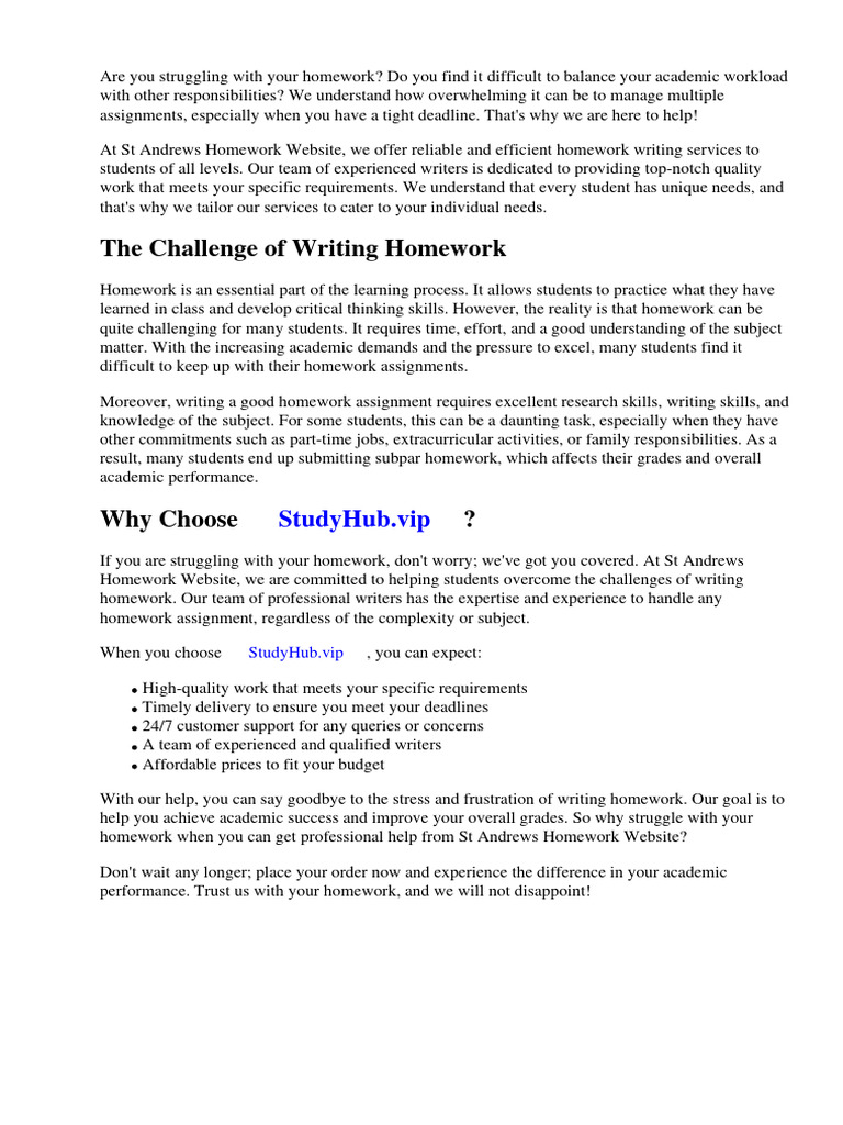 ST Andrews Homework Website | PDF | Homework | Social Media