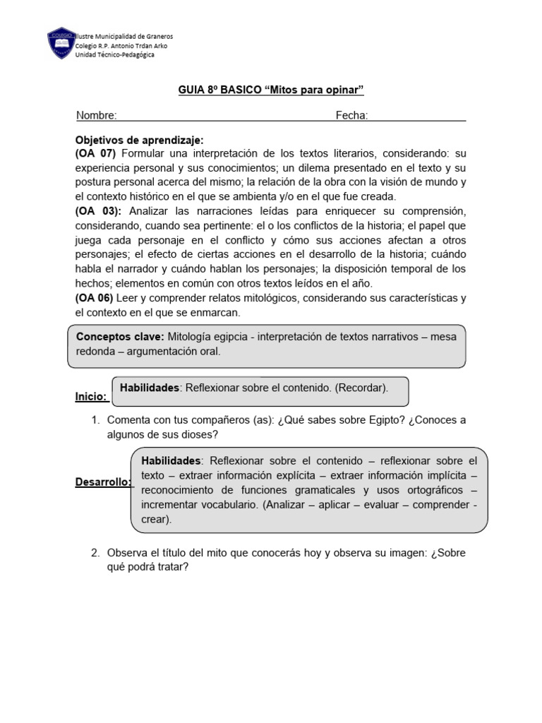 Guia 8º | PDF | Osiris | Isis