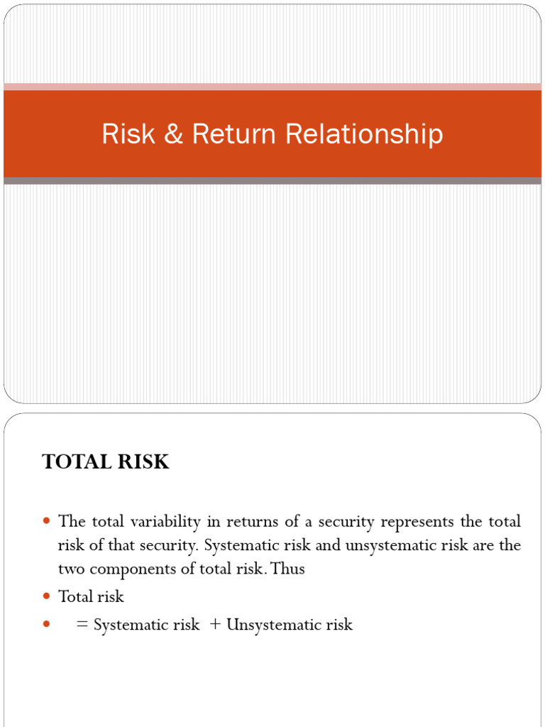 Risk & Return Relationship Topic 3-Charicha | PDF | Diversification ...