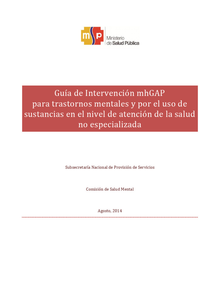 Guía de Intervención Mhgap | PDF | Trastorno depresivo mayor ...