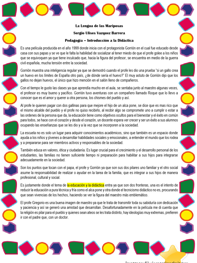 La Lengua de Las Mariposas | PDF | Maestros