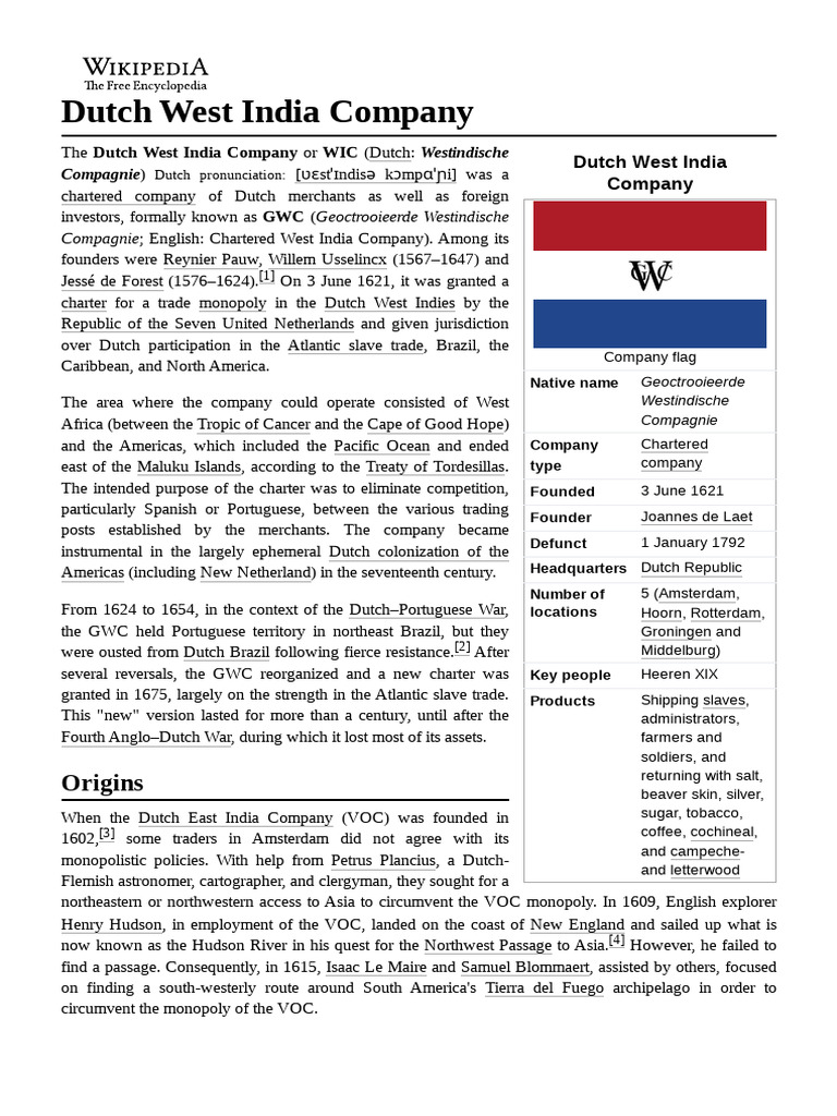 Dutch West India Company | PDF | Netherlands