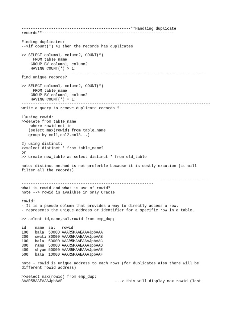 Handling Duplicate Records | PDF | Information Science | Data Management