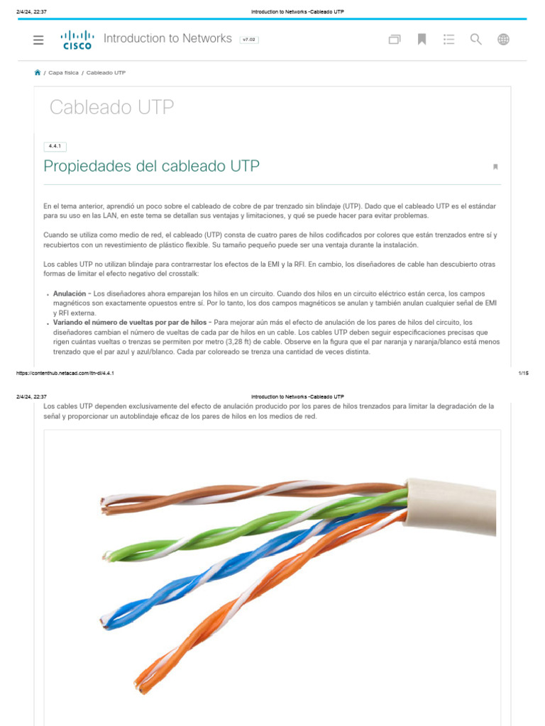 Introduction To Networks - Cableado UTP | PDF | Tecnología de ...