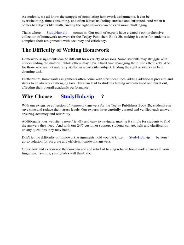 Teejay Publishers Book 2b Homework Answers | PDF | Homework