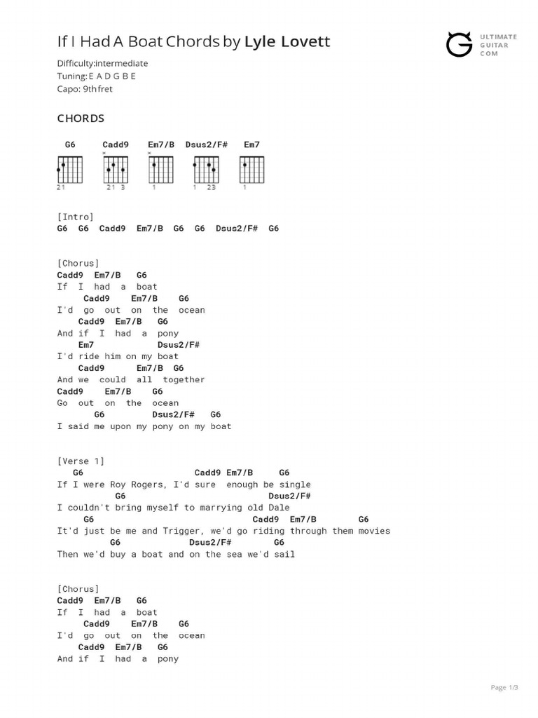 If I Had A Boat Chords | PDF