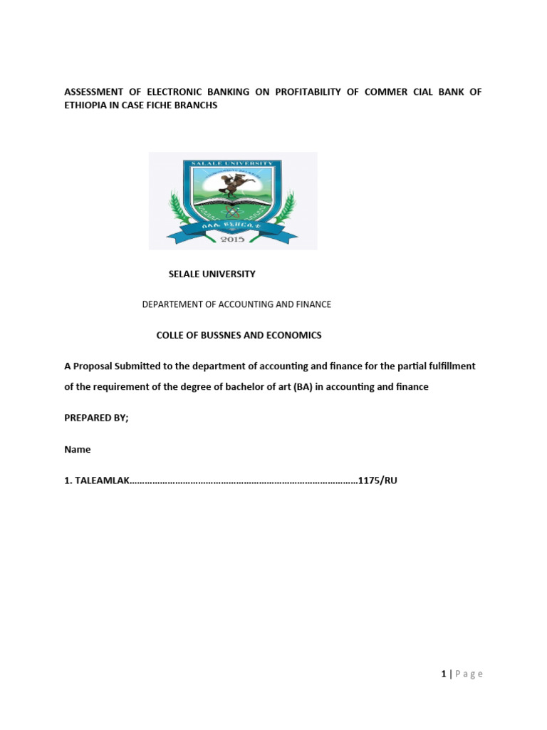 Proposal Assignment | PDF | Banks | Online Banking