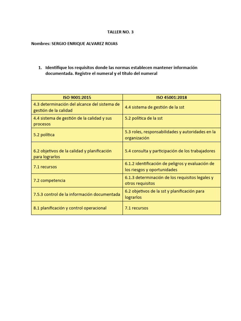 Taller No. 3 Introduccion SGI R | PDF | Planificación | Auditoría