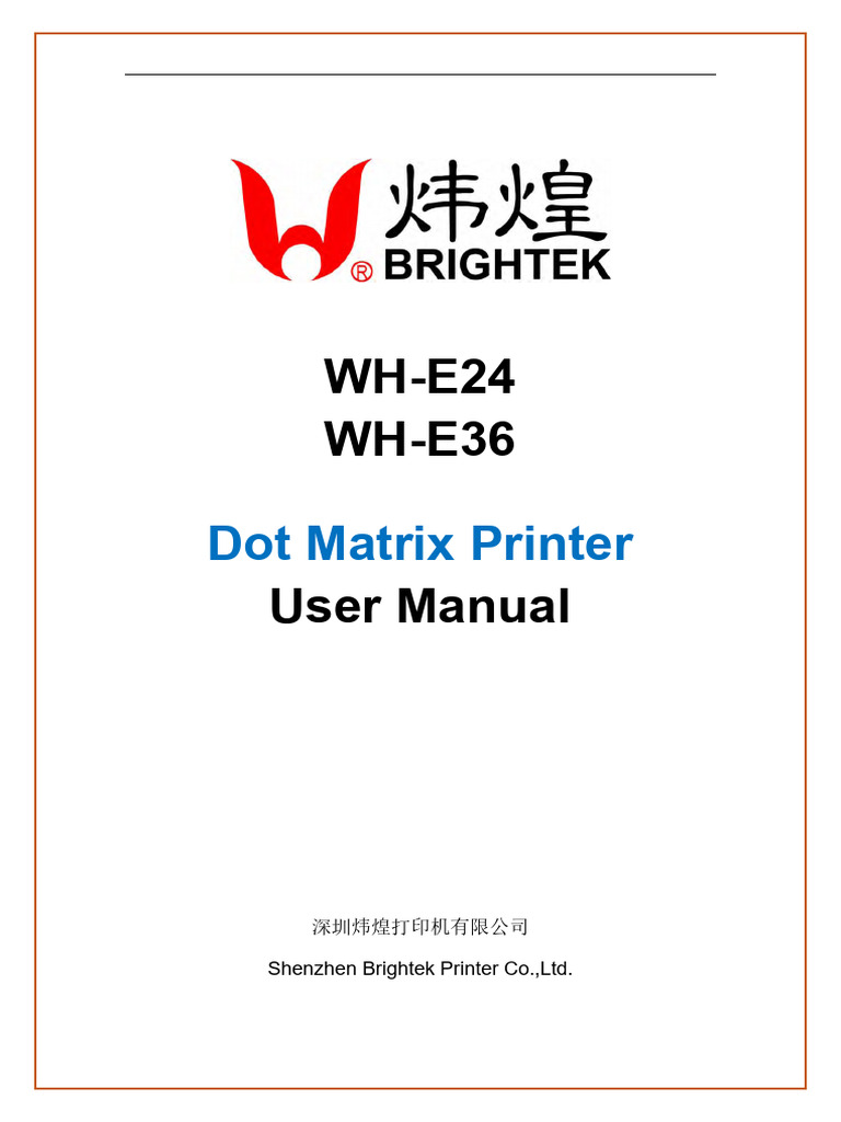 E24 E36 Dot Matrix User Manual (Interface) | PDF | Printer (Computing) | Manufactured Goods