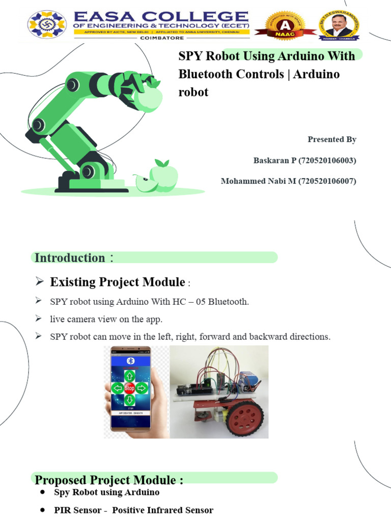 Spy Robot Using Ad | PDF | Arduino | Robot