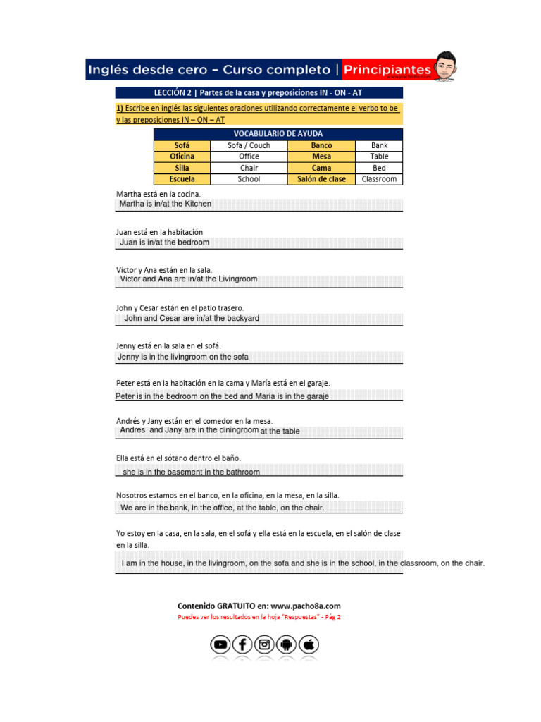 Aprende Inglés: Casa y Preposiciones | PDF
