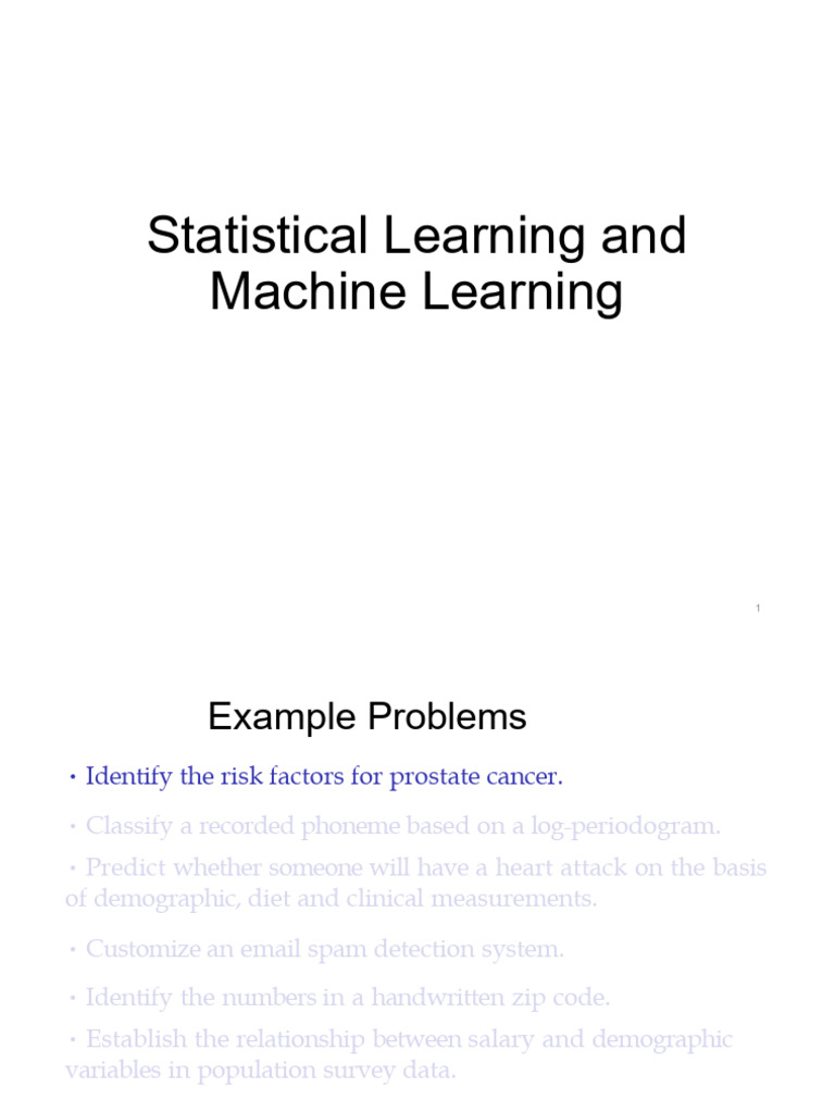 Introduction To Statistical Learning and Machine Learning | PDF