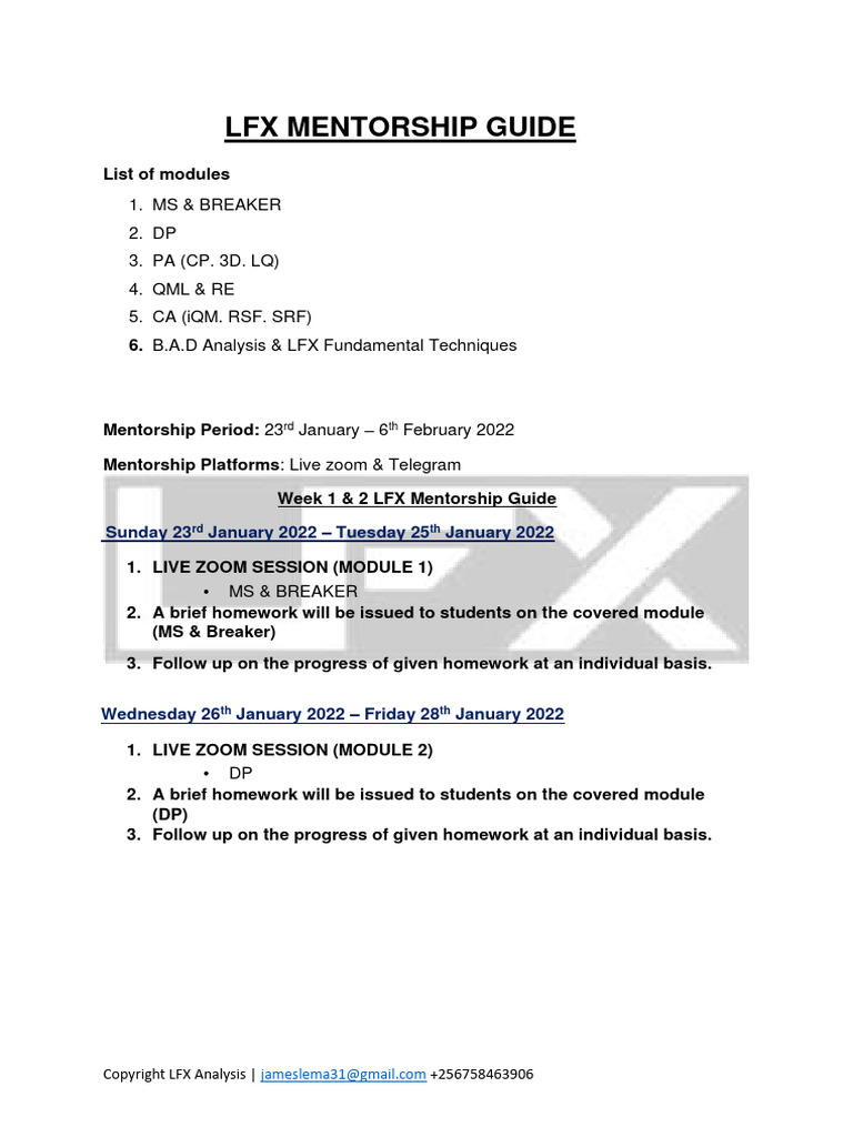 LFX Mentorship Schedule 2022 | PDF