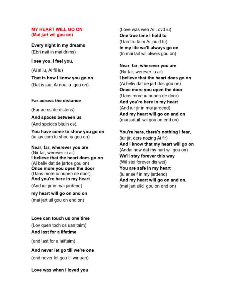 My Heart Will Go On | PDF
