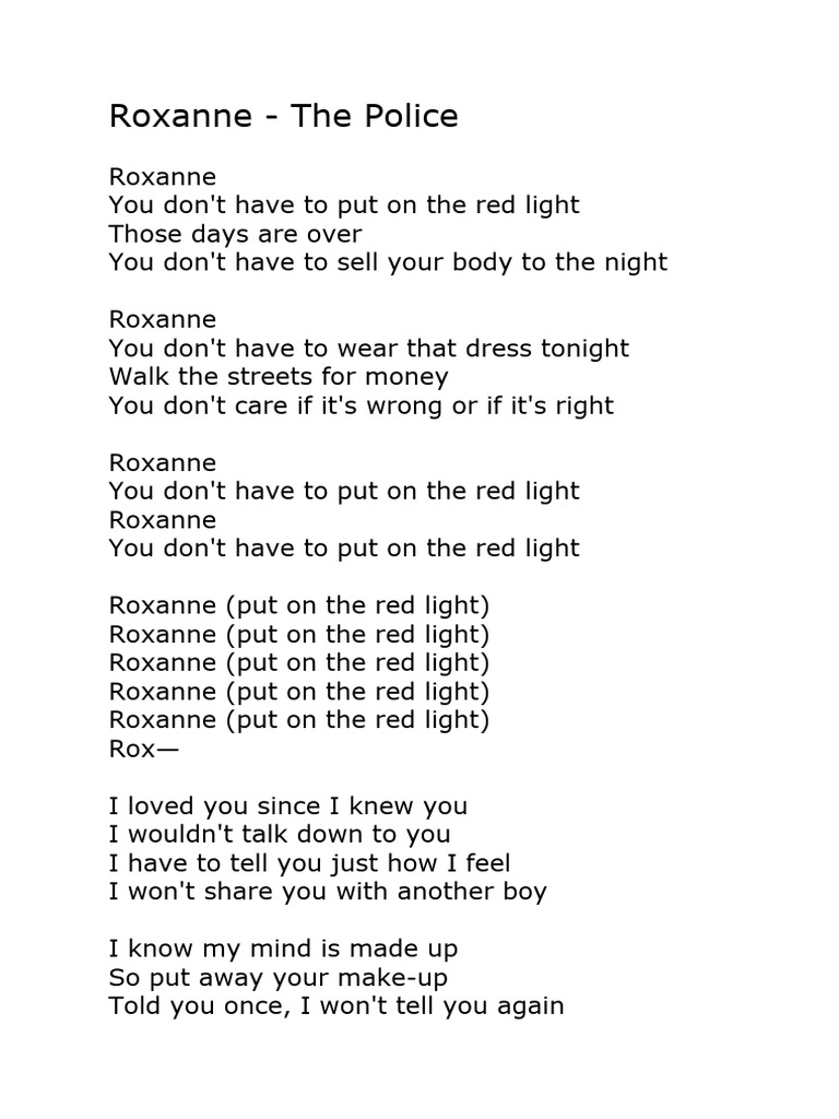 The Police - Roxanne | PDF