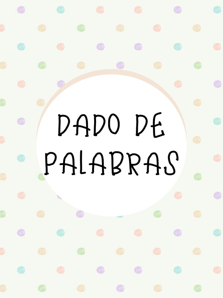 Juego de Dados Dado de Palabras | PDF