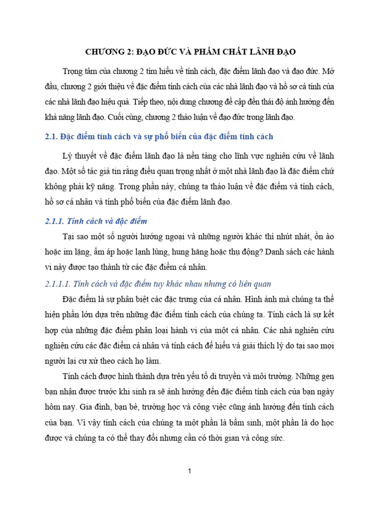 LDH - C2 - Dao Duc Va Pham Chat Lanh Dao | PDF