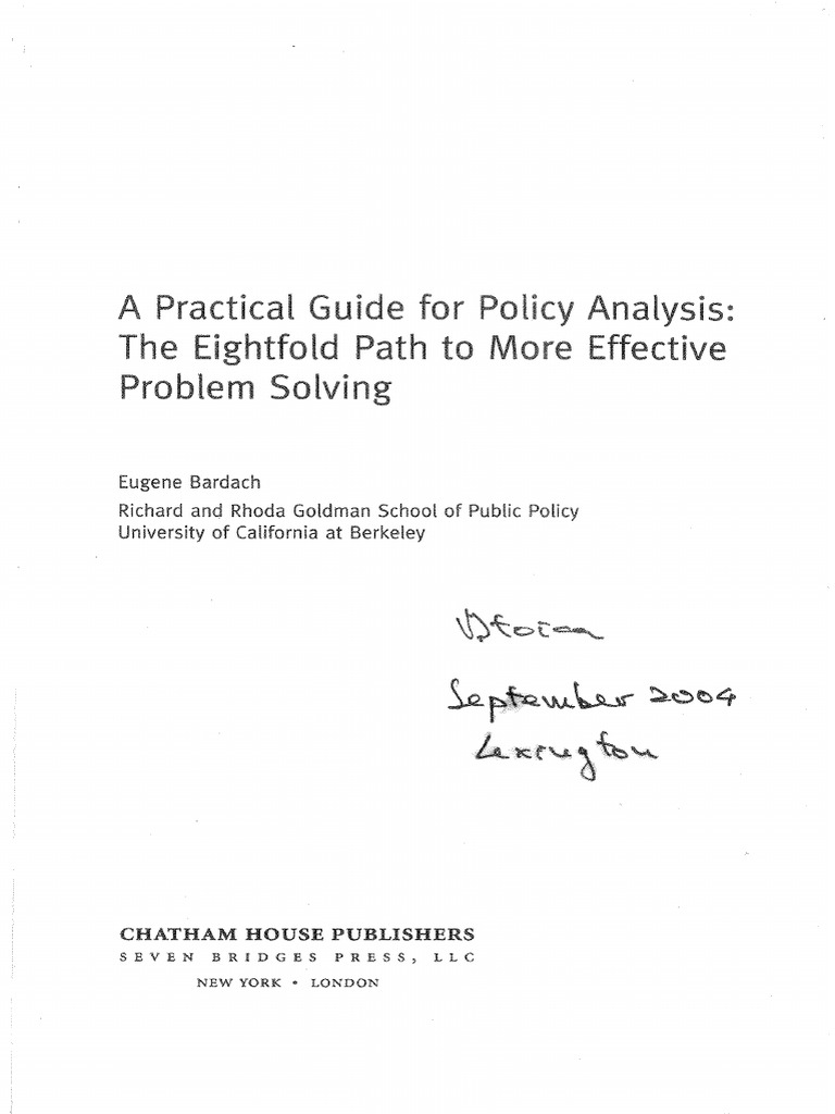 A Practical Guide For Policy Analysis | PDF