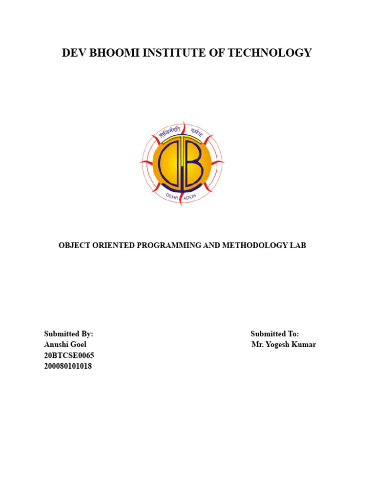 Oops Final | PDF | Computing | Object Oriented Programming