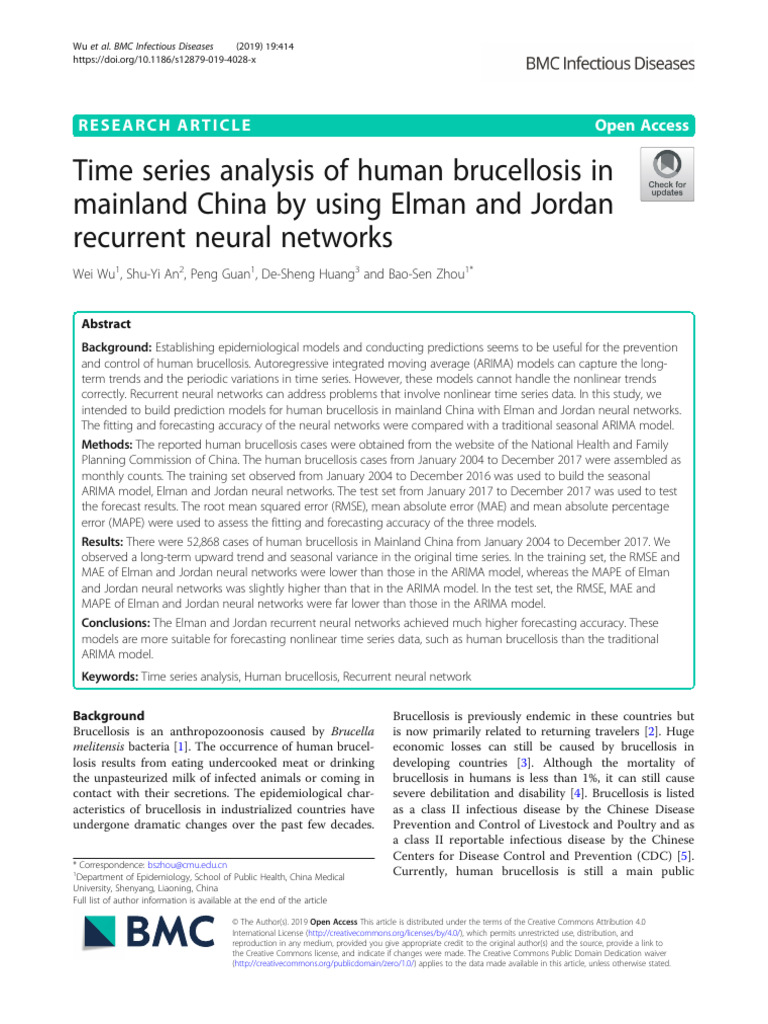 Wu Et Al. - 2019 - Time Series Analysis of Human Brucellosis in ...