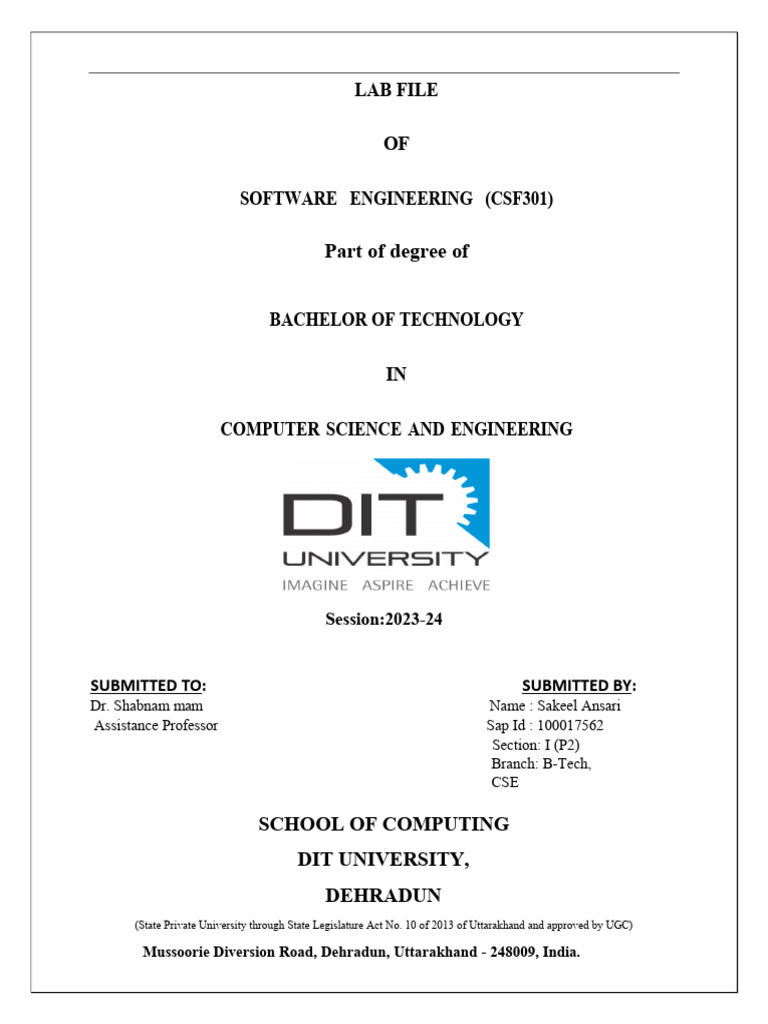Lab File_Software | PDF | Information Technology | Systems Engineering