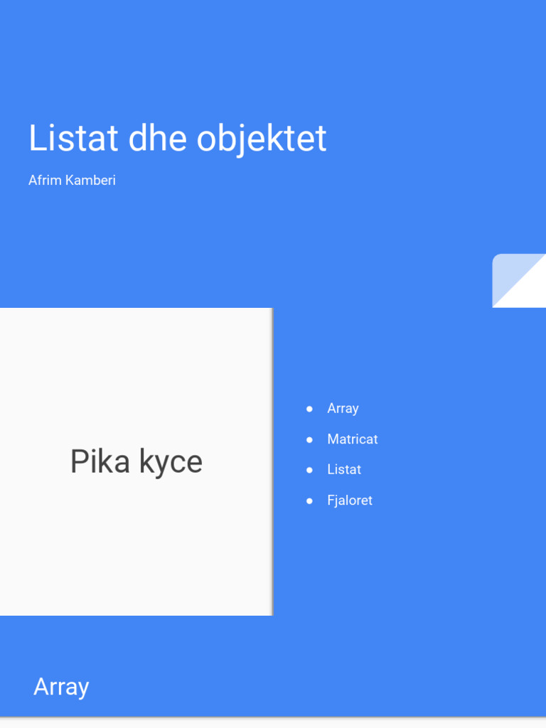 Listat Dhe Objektet | PDF