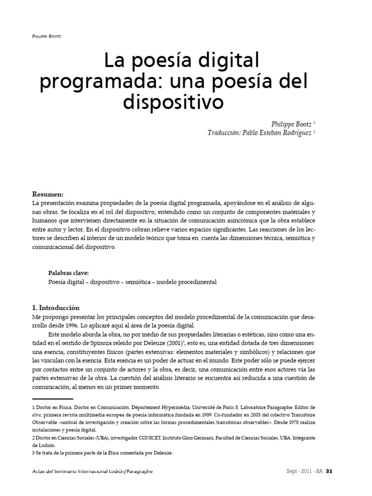 La poesía digital programada | PDF | Semiótica | Lenguaje de programación