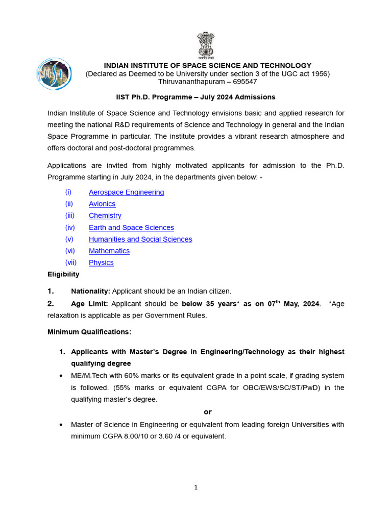PHD Regular Notification Final 05.04.2024 | PDF | Mechanical ...