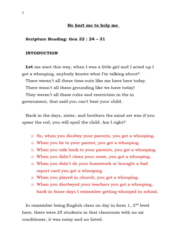 He Hurt Me To Help Me | PDF | Jacob | Religious Belief And Doctrine