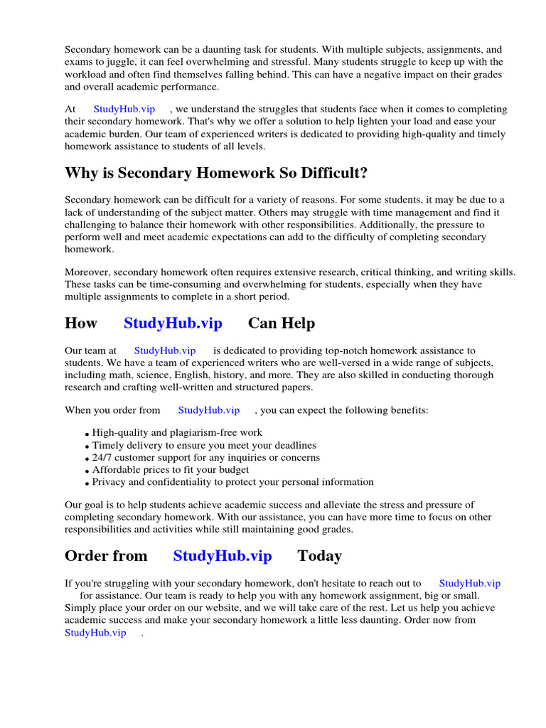 Secondary Homework Euroamericano | PDF | Homework | Quiz