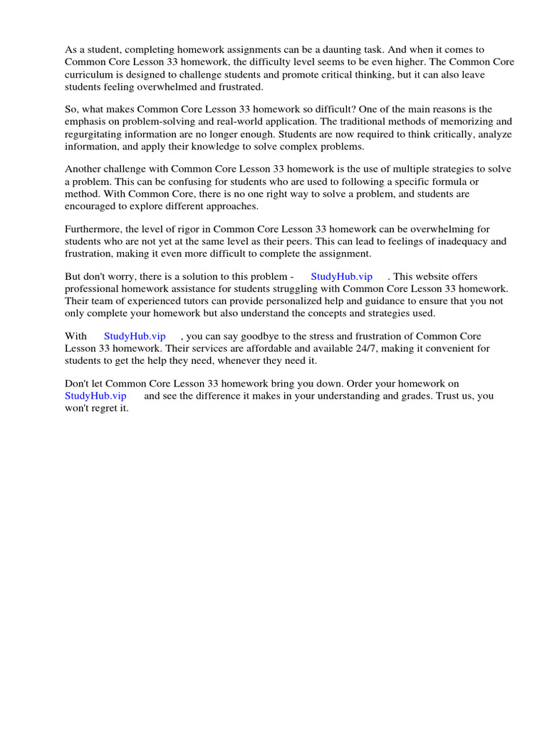 Common Core Lesson 33 Homework Help | PDF | Curriculum | Mathematics