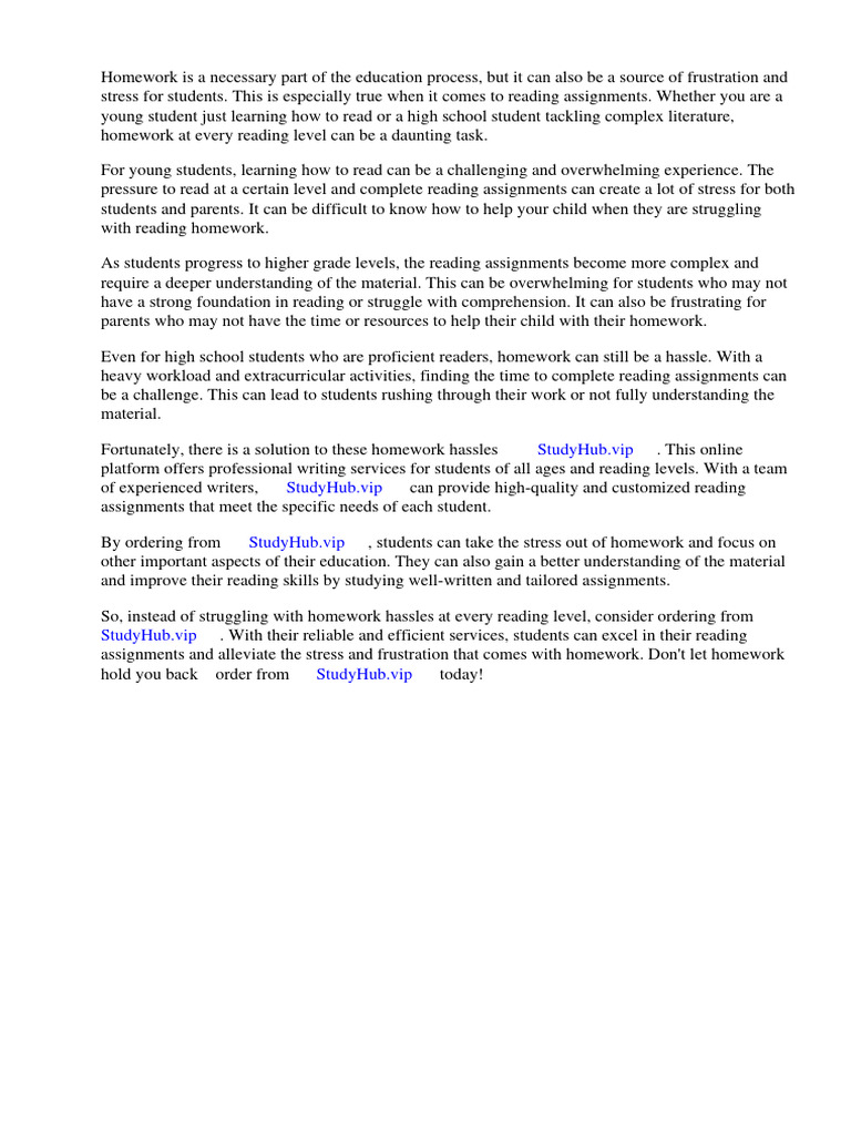 Homework Hassles Reading Level | PDF | Homework | Reading Comprehension