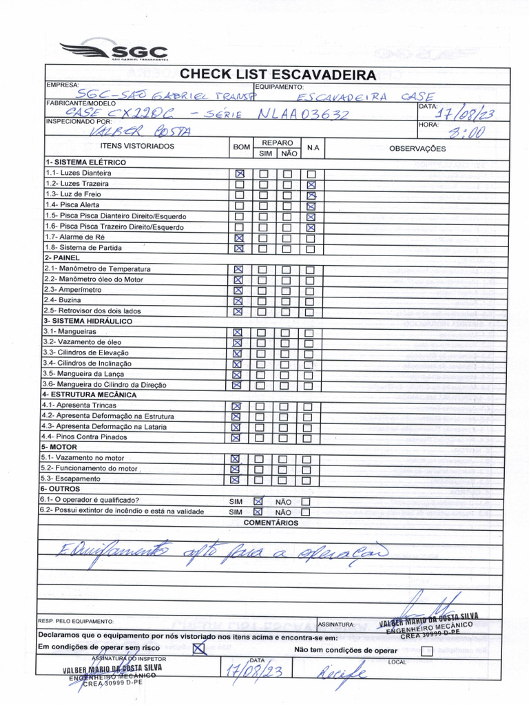 Plano de Manutenção e Check List | PDF