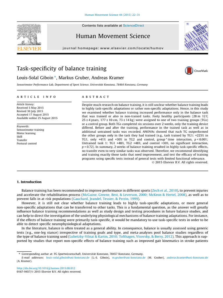 Human Movement Science: Louis-Solal Giboin, Markus Gruber, Andreas ...